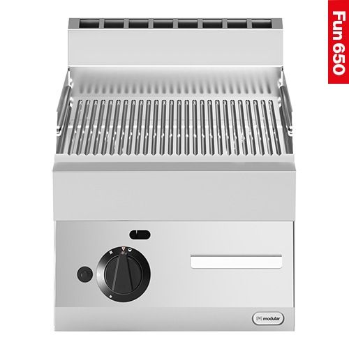 Modular Fun 650 400 mm gas griddle ribbed chrome natural gas