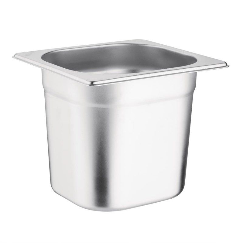 Vogue Stainless steel gastronorm container 1/6 GN - 150 mm